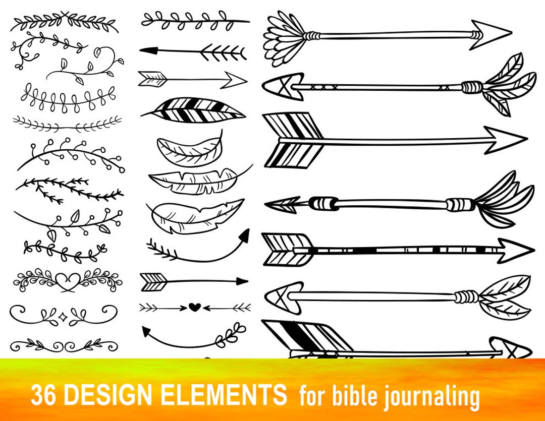 36 PRINTABLE TEMPLATES for Bible Journaling Verse Art, Illustrated ...