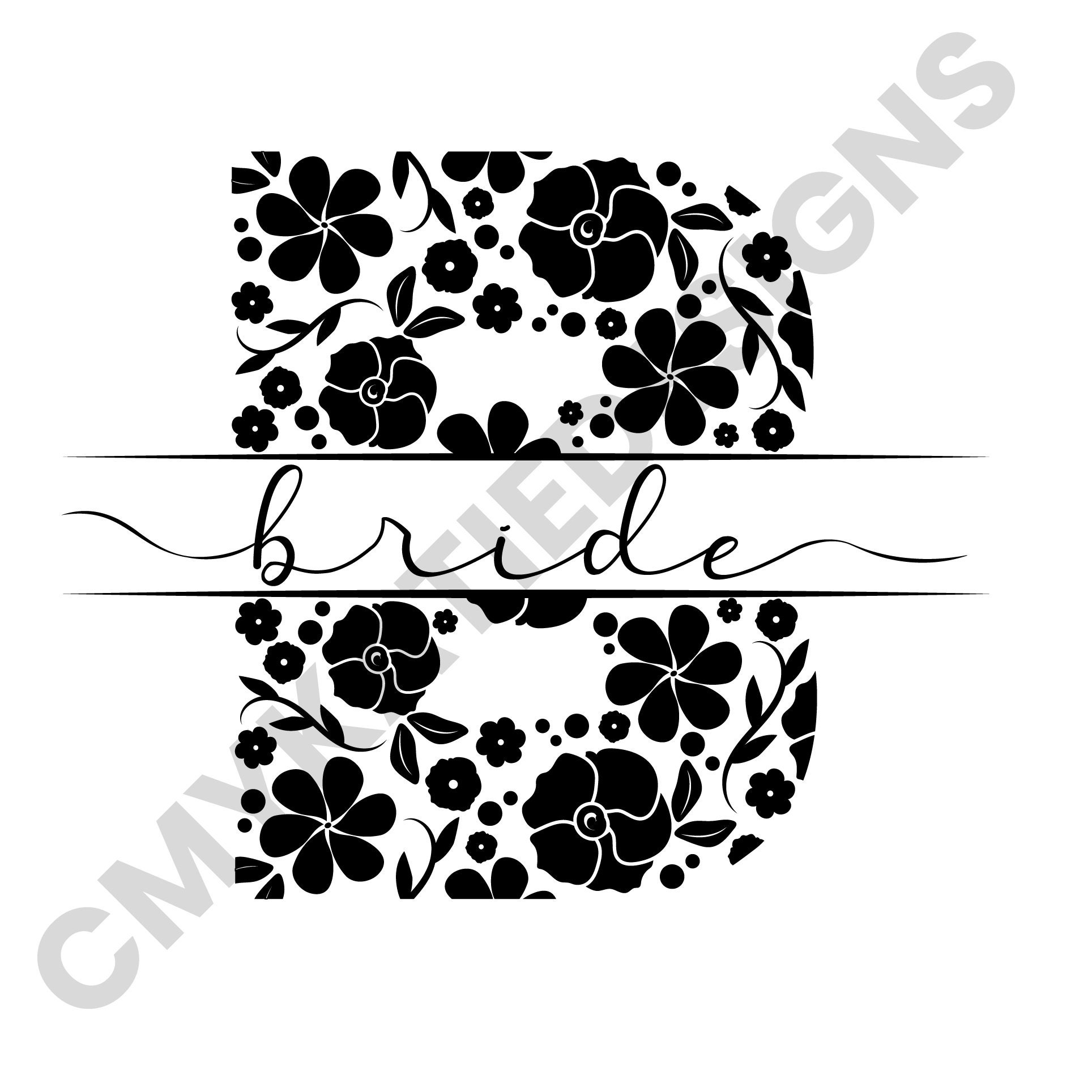 Bride Monogram Floral SVG Digital Download for Cricut Machine - Etsy