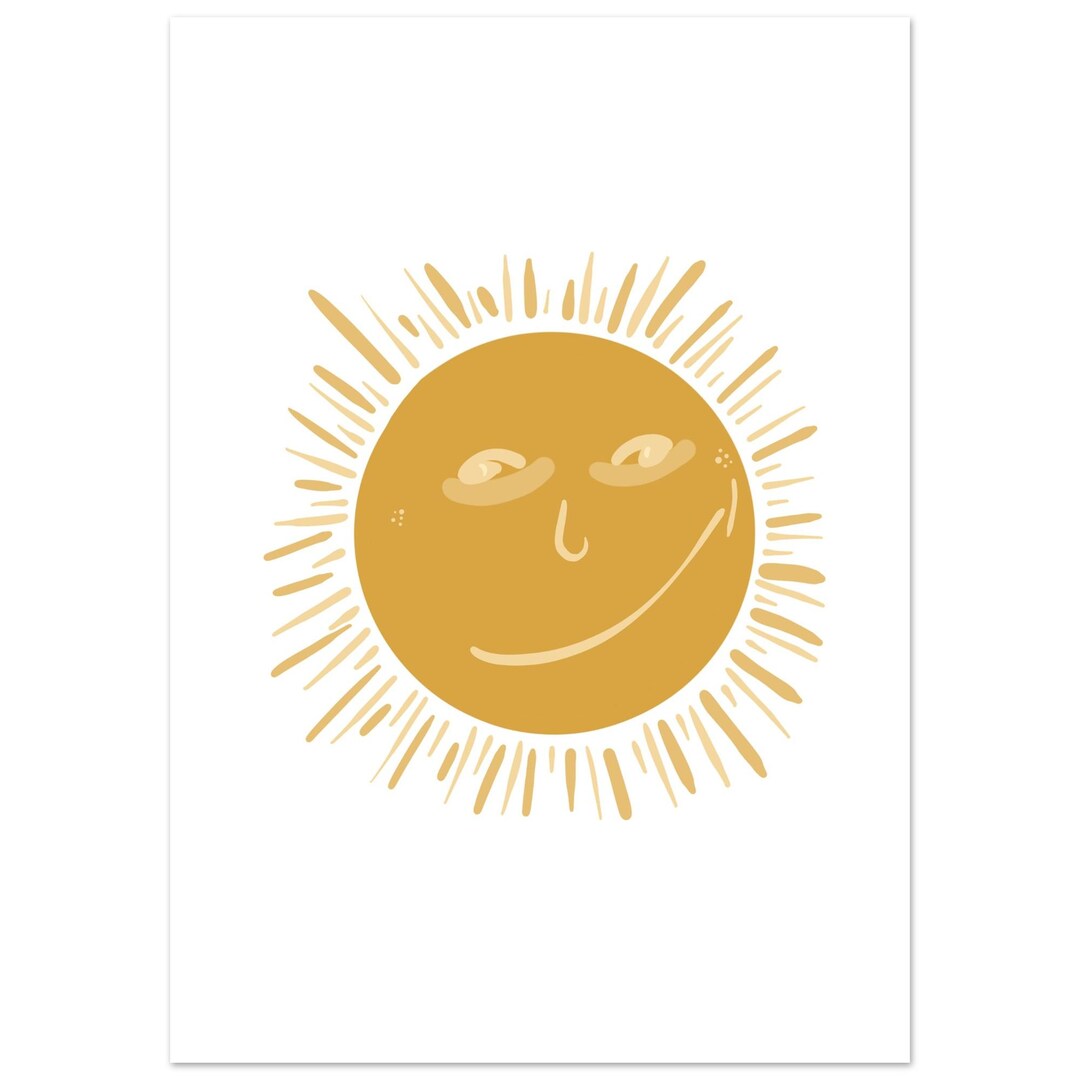 Cheeky Grin Sun Poster - Etsy