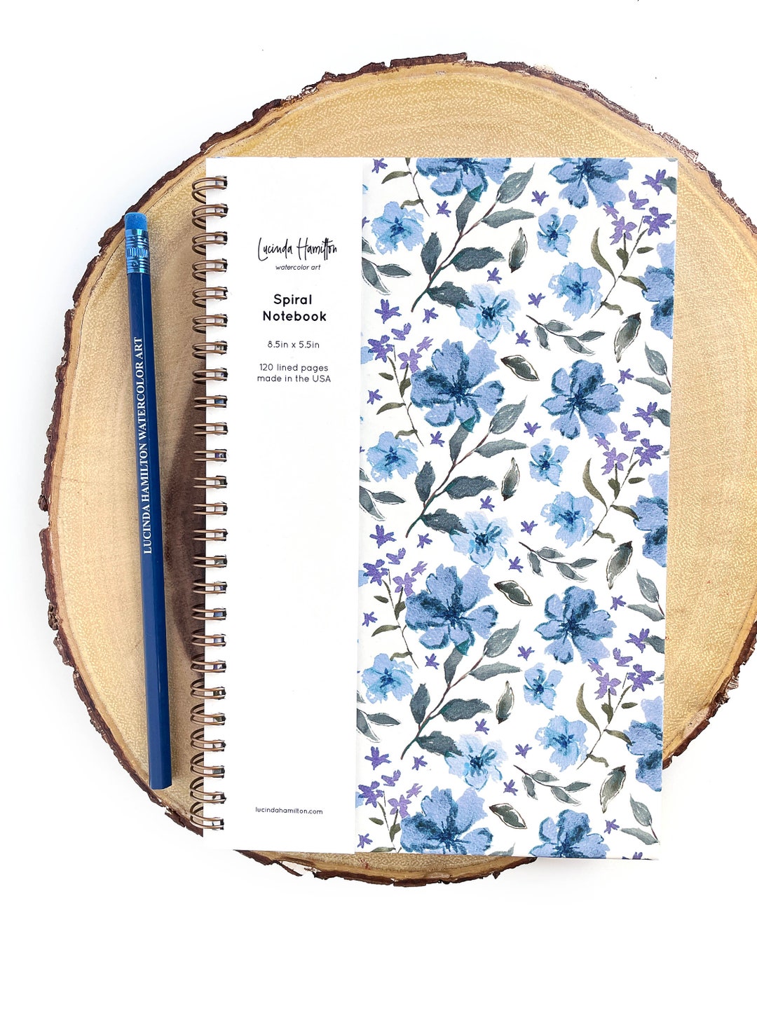 Blue Sweet Violets Hard Cover Spiral Notebook - Etsy