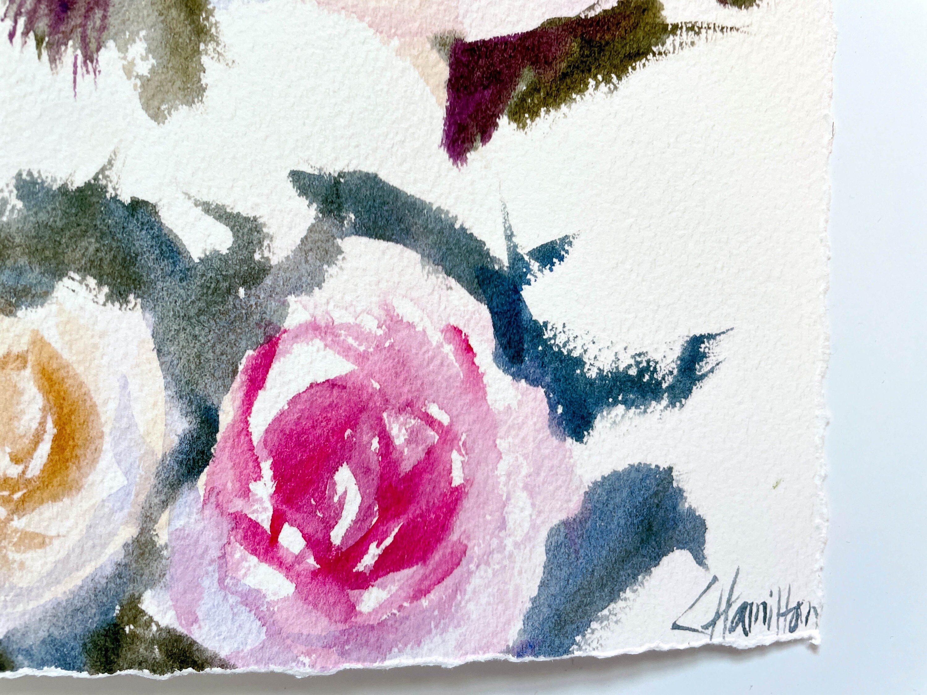 Rose Study Watercolor Roses Art Print | Flower Painting | Giclee Poster ...
