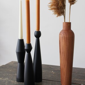 Black Maple Wood Candle Stick Holder - Etsy