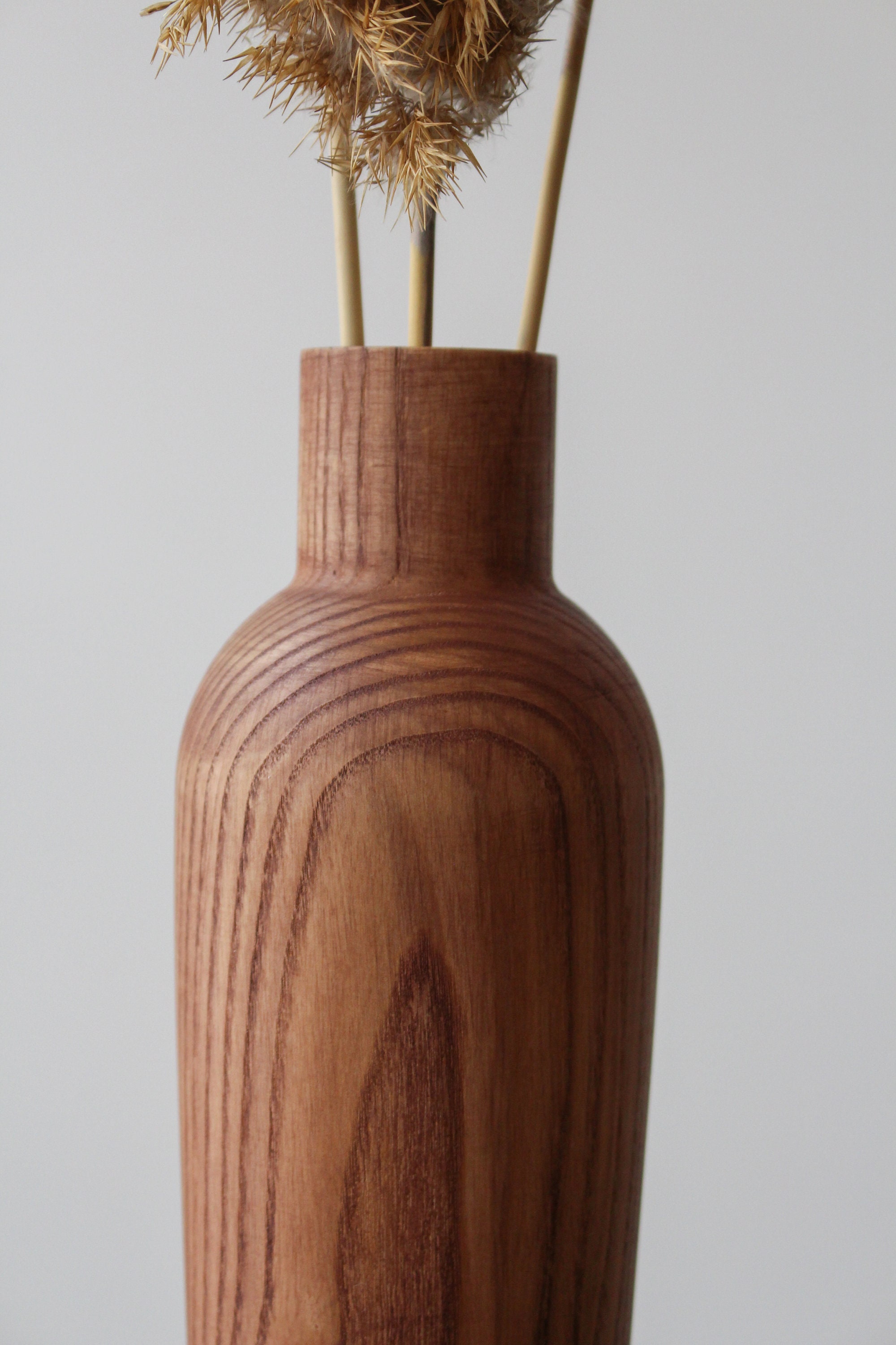 Dark Aesthetic Ash Wood Vase for Dried Flowers - Etsy