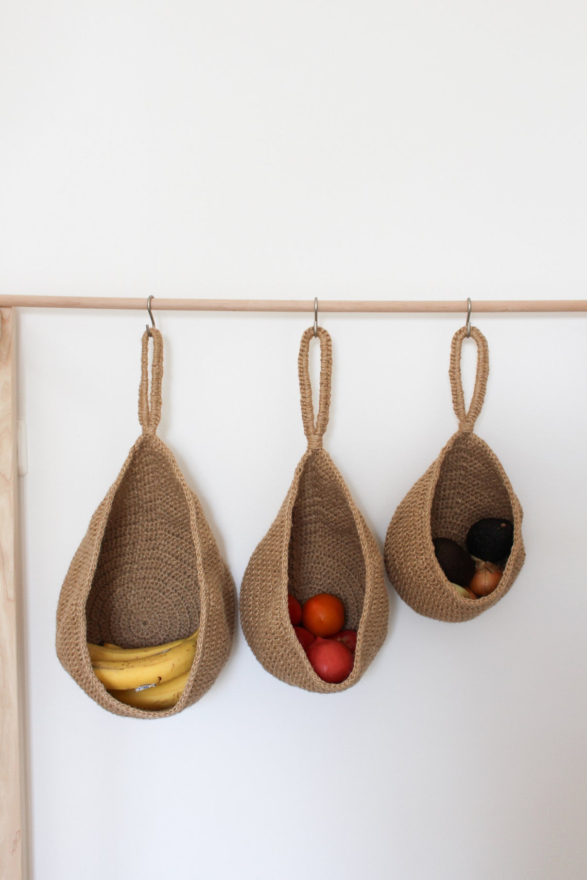 Jute Wall Hanging Baskets for Fruit Vegetable Storage - Etsy