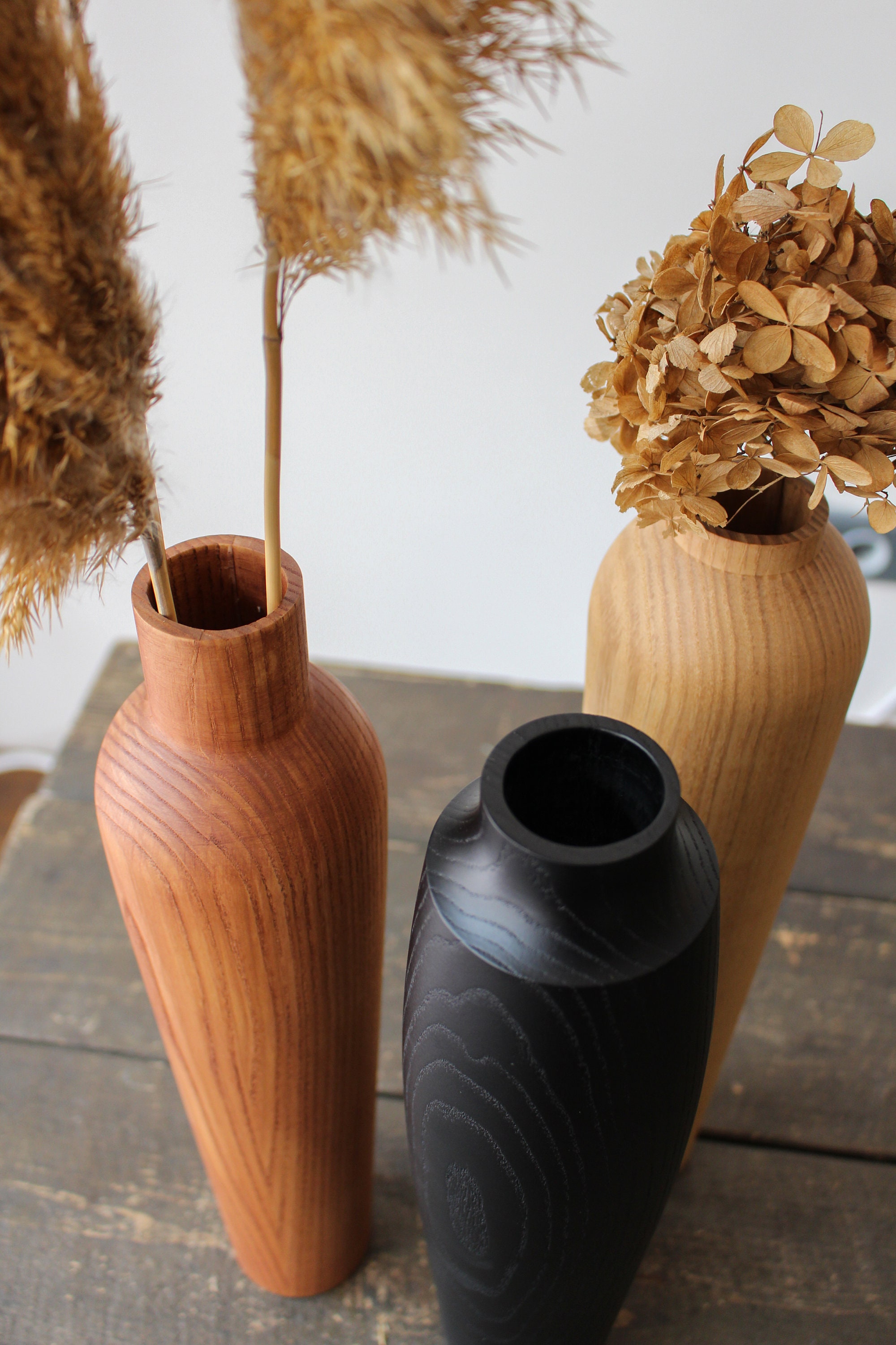 Natural Ash Wood Dried Flower Vase - Etsy