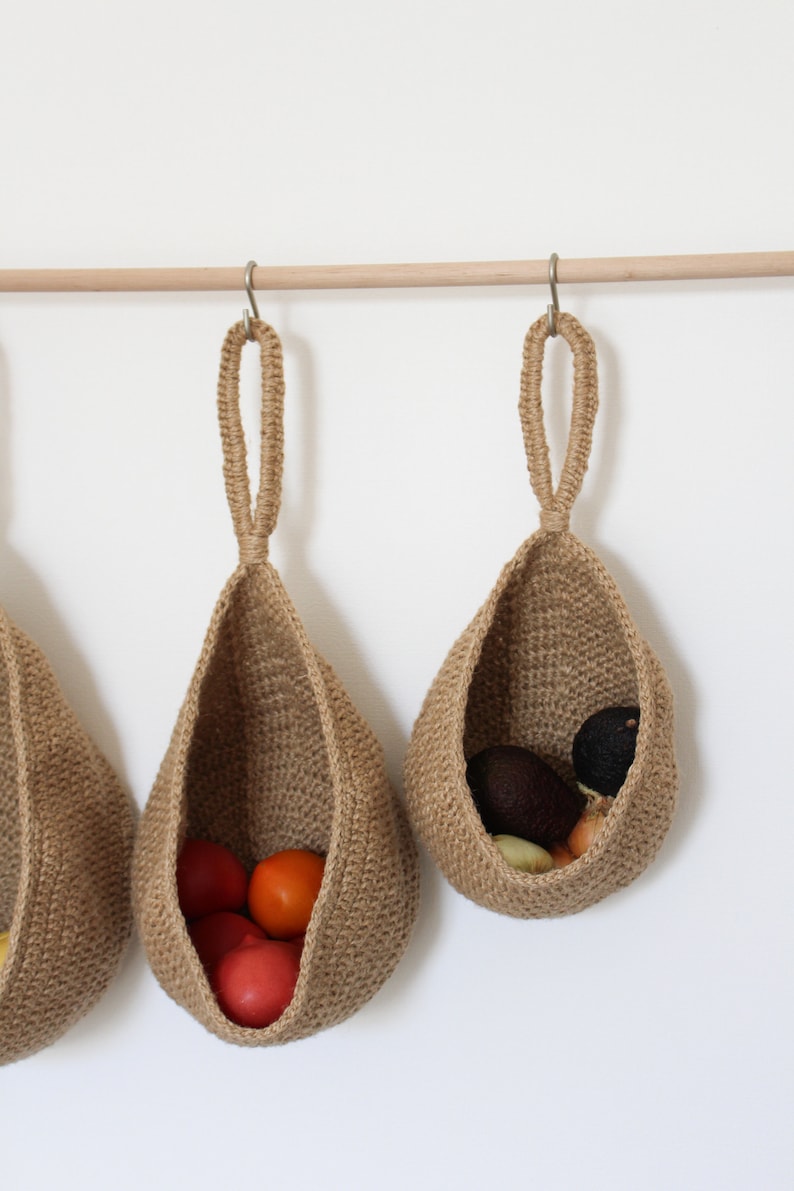 Jute Wall Hanging Baskets for Fruit Vegetable Storage - Etsy