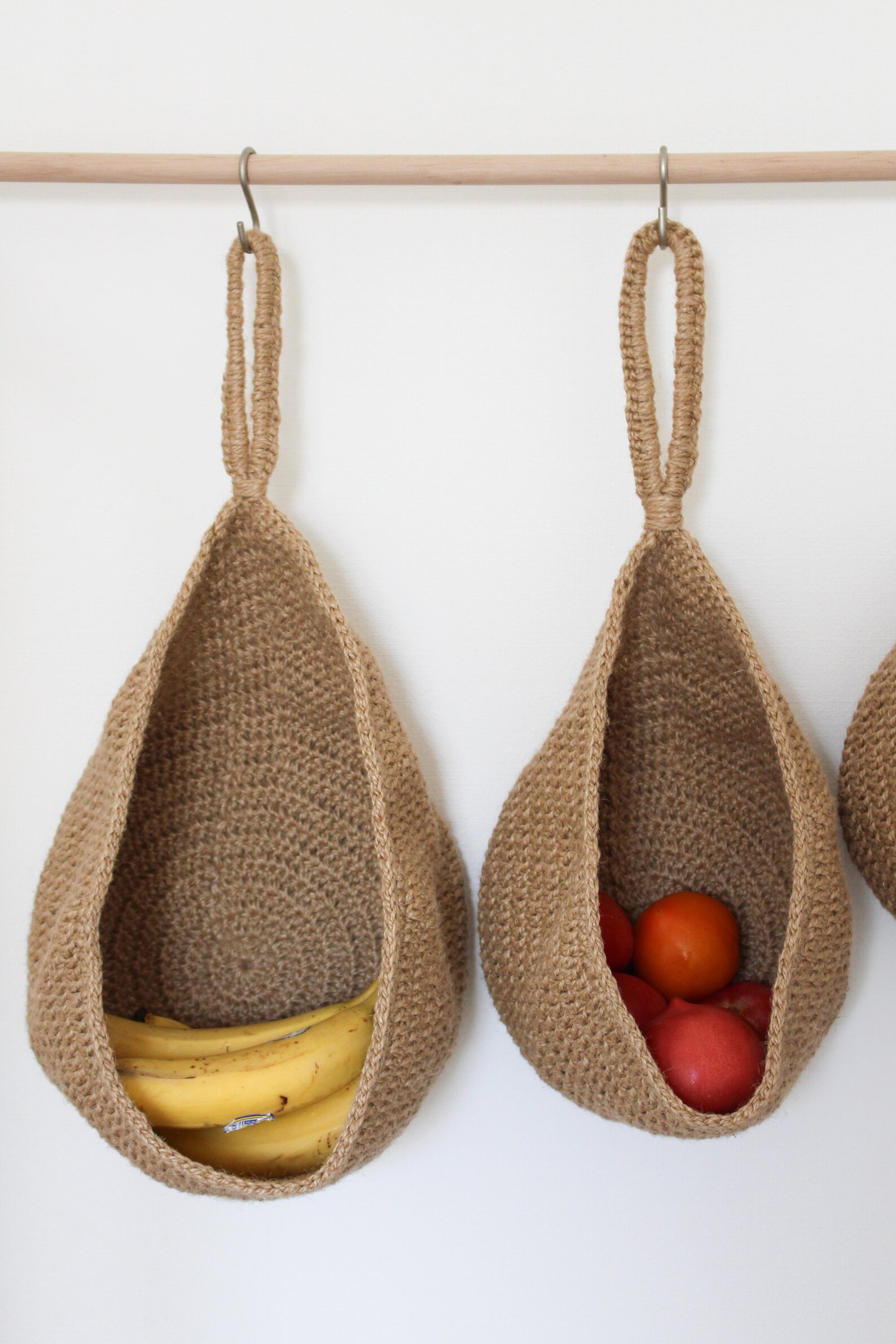 Jute Wall Hanging Baskets for Fruit Vegetable Storage - Etsy