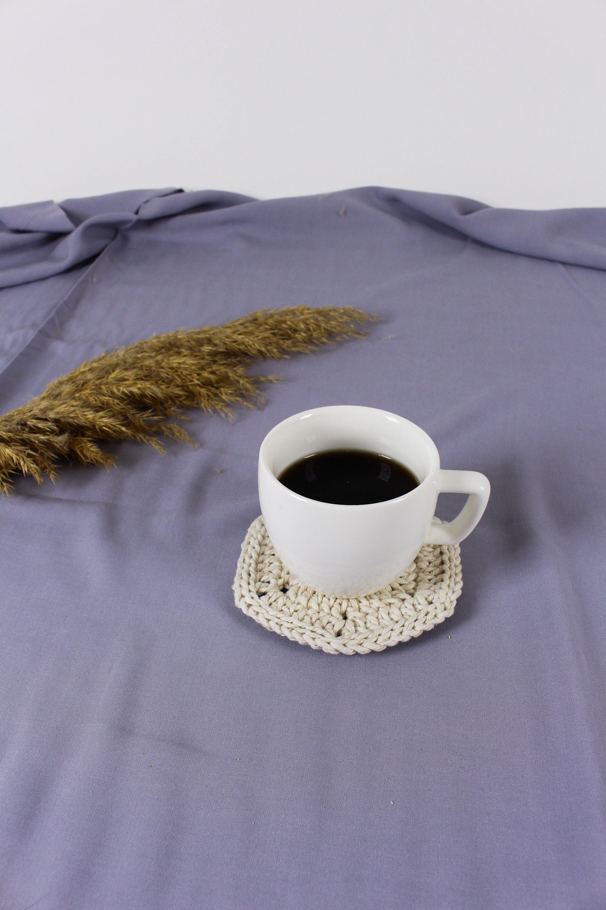 Rhombus Cotton Serving Coasters / Knitted Cotton Coasters / Ecofriendly ...