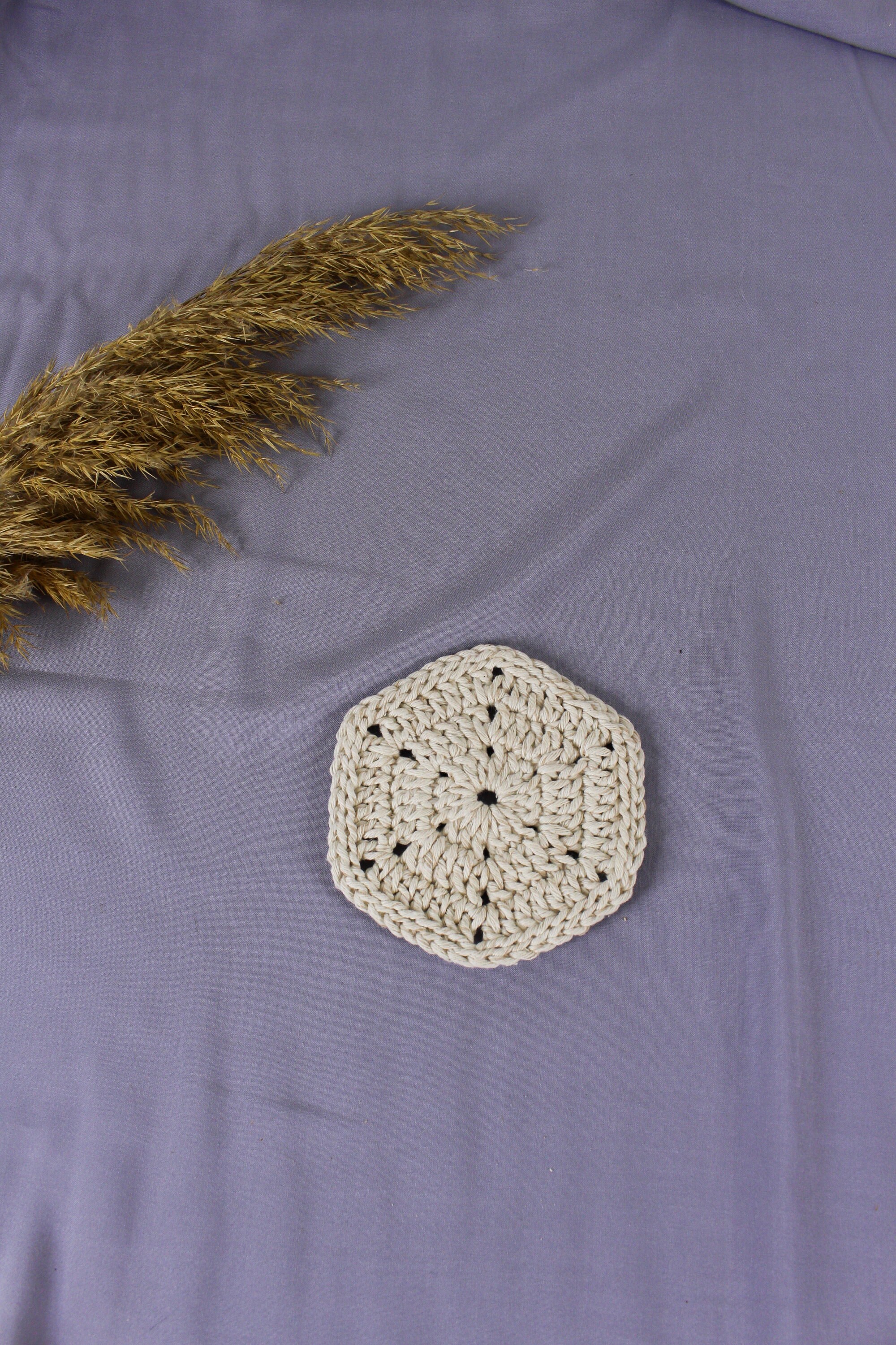 Rhombus Cotton Serving Coasters / Knitted Cotton Coasters / Ecofriendly ...