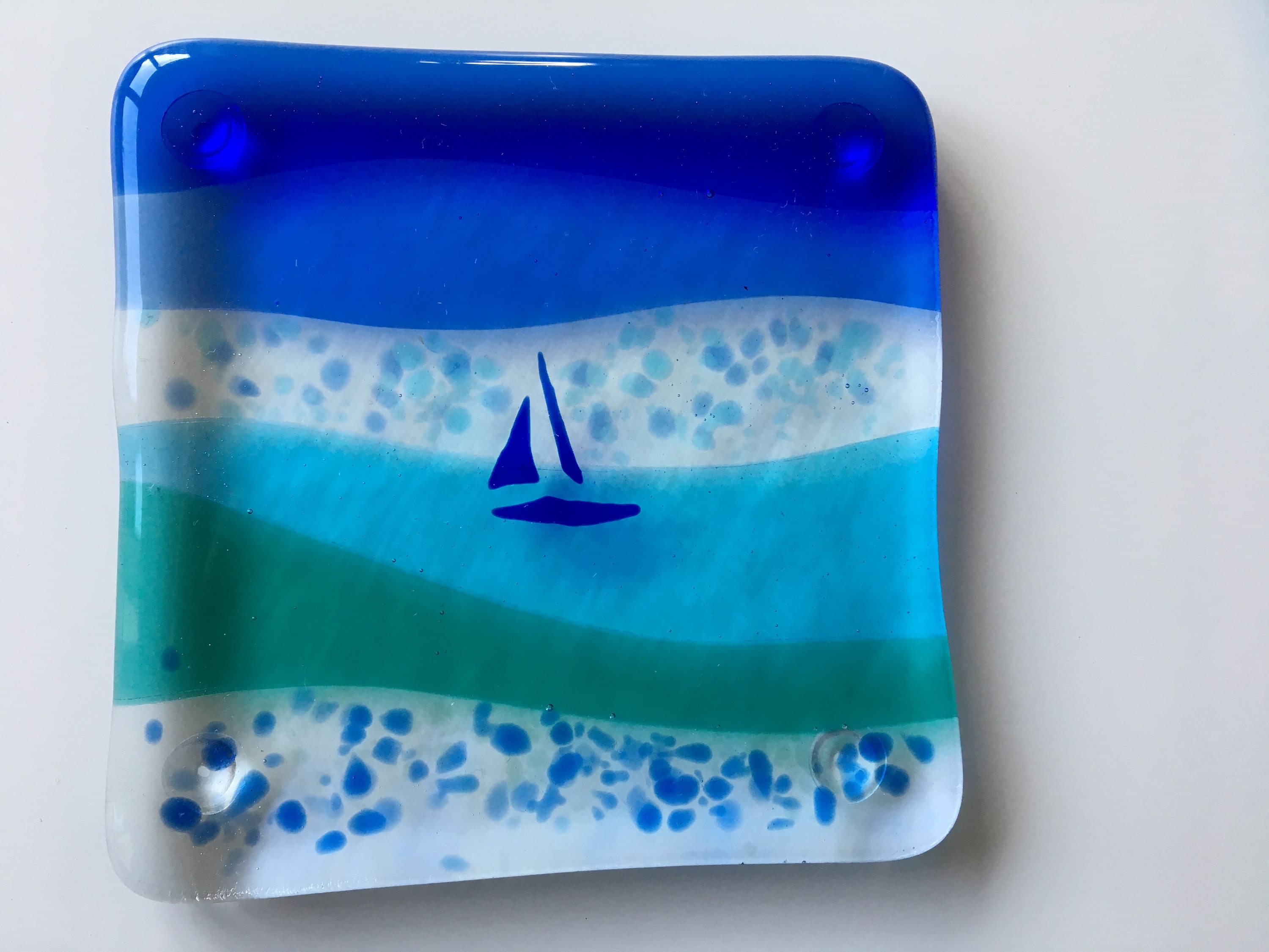 Fused Glass Seaside Coasters.free DELIVERY | Etsy