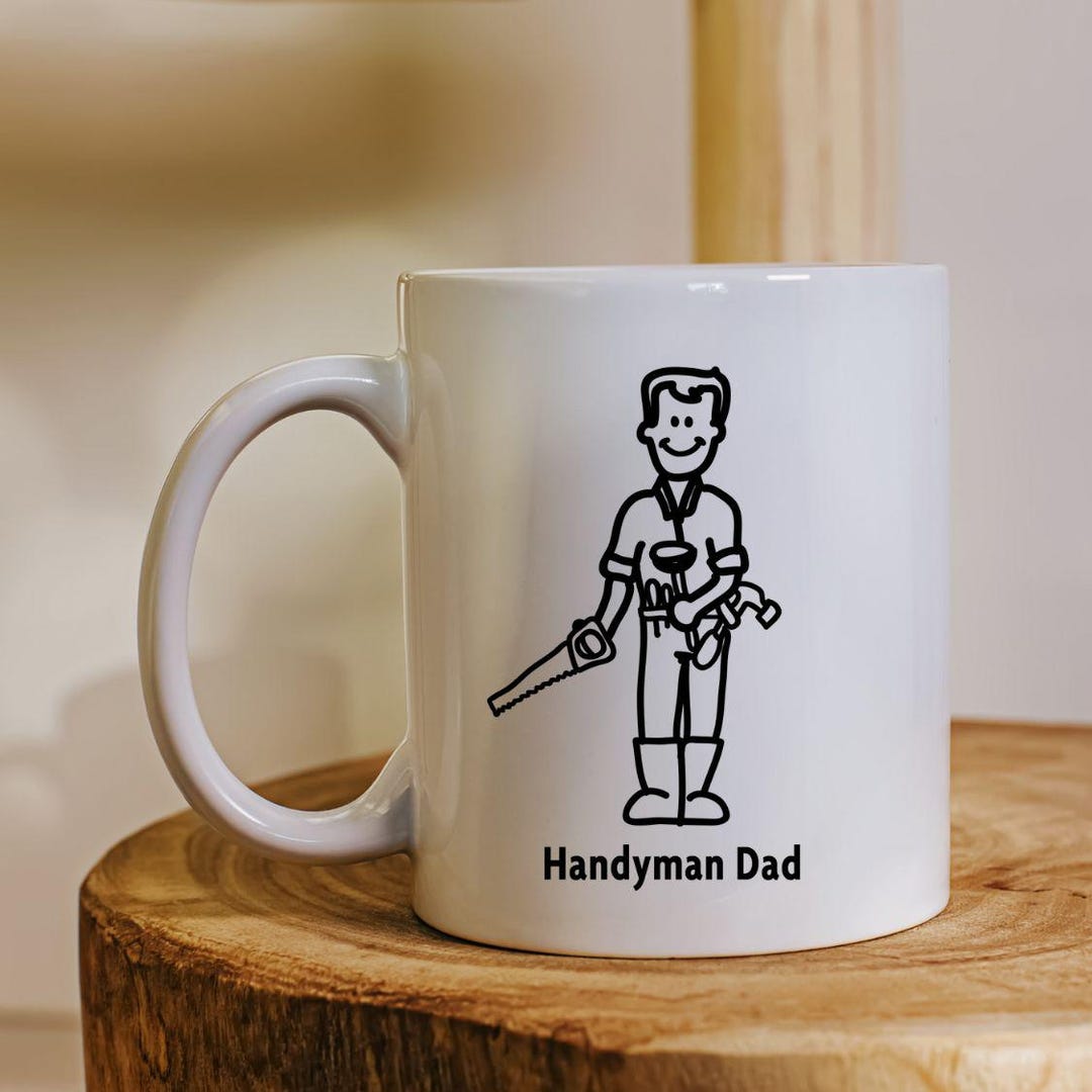 HANDYMAN Dad Mug, Family Fun Mug, Family Cartoon Mug, Fun Family Mug ...