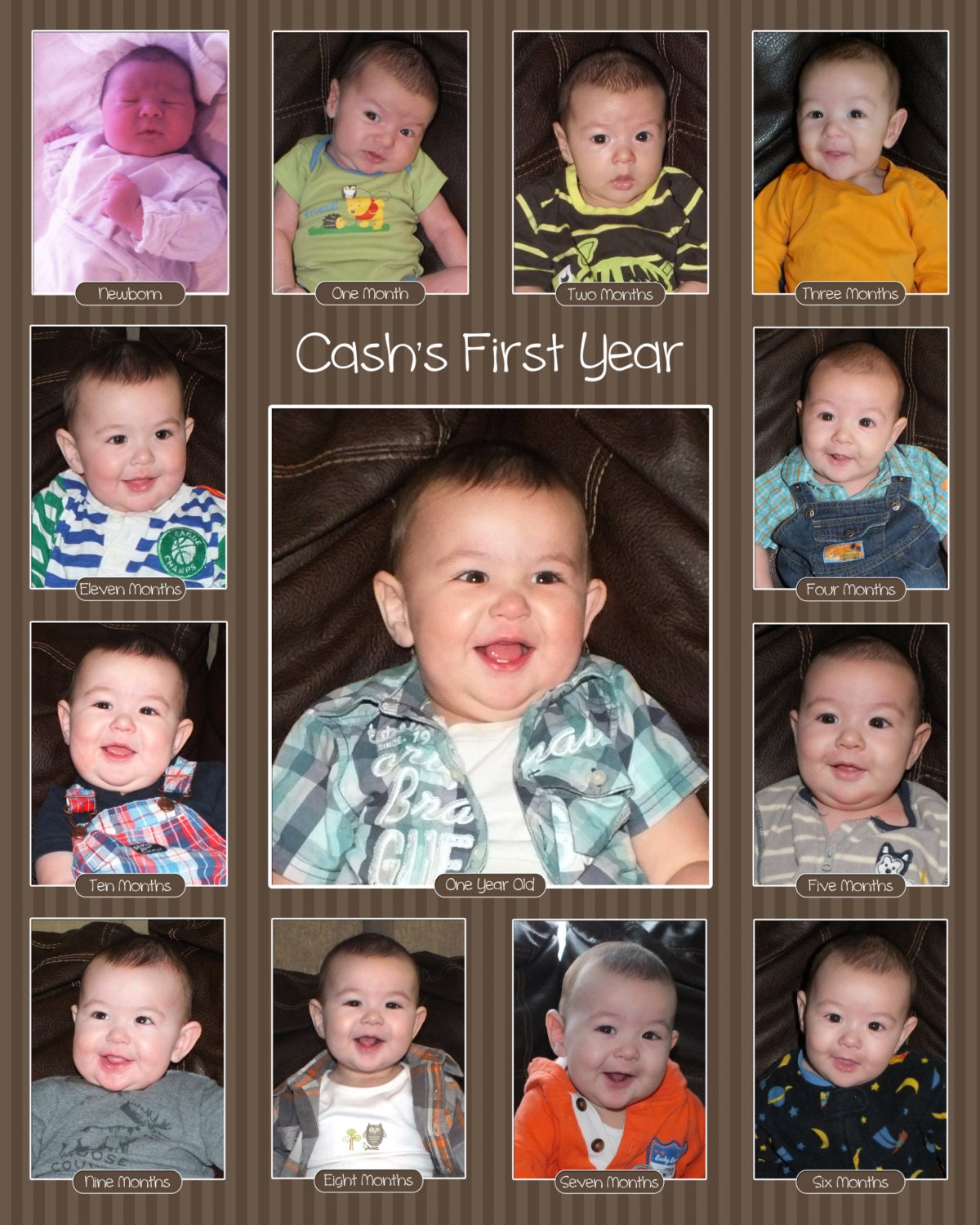 Baby's First Year at a Glance | Photo Collage | Custom | My First 12 ...