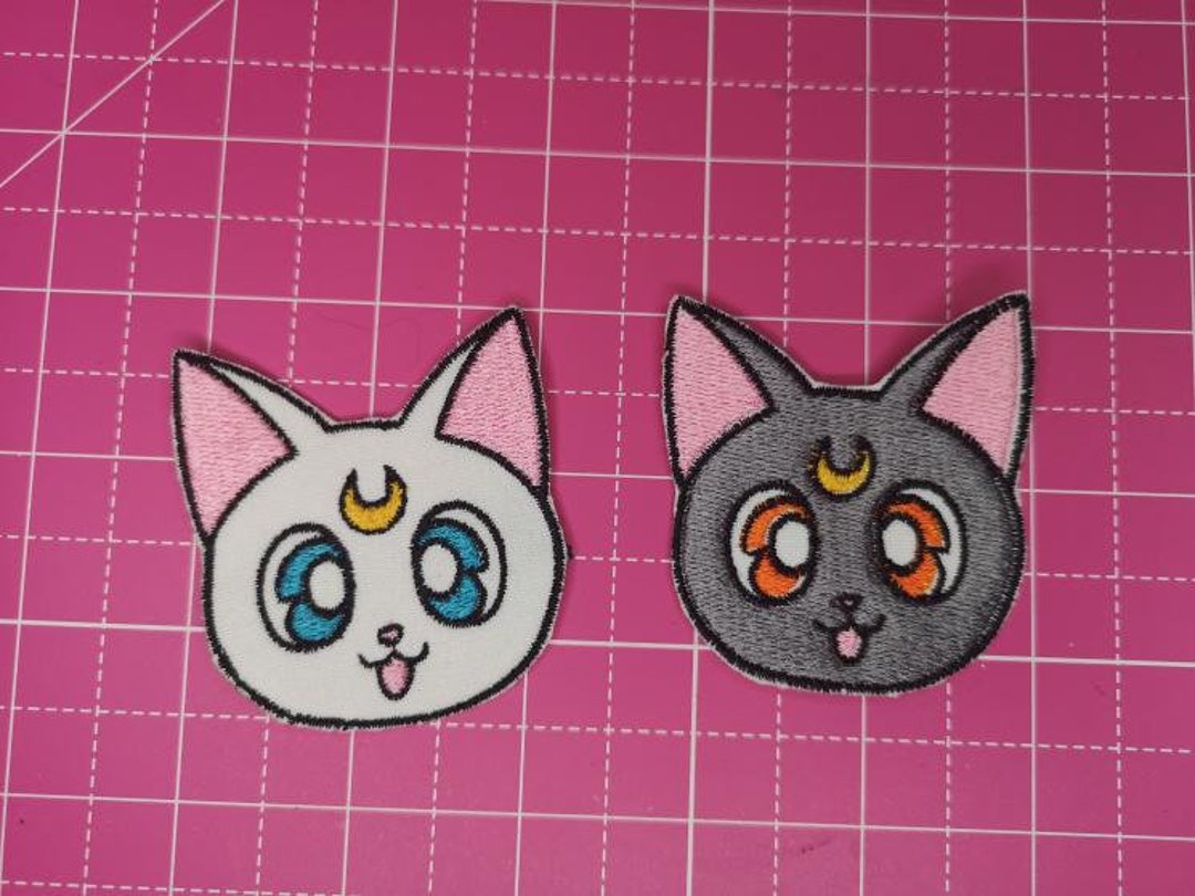 Luna and Artemis // Sailor Moon Patches // Embroidered Fashion Patches // Sustainable Fashion - Etsy