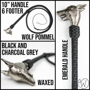 Custom Pommeled Bullwhip, Paracord, Dragon, Wolf, Cobra - Etsy