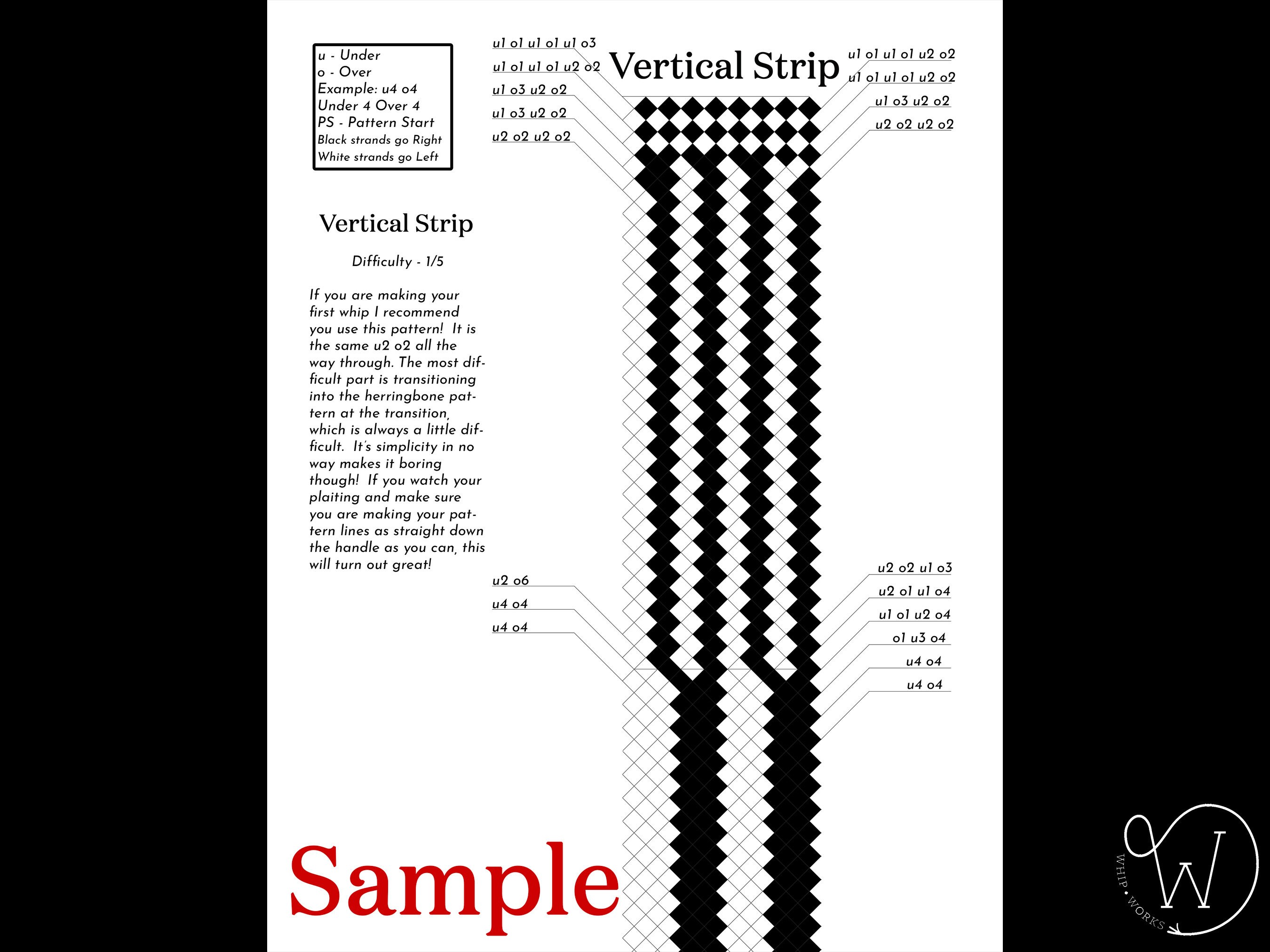 Valknut Handle Pattern for a 16 Plait Paracord Bullwhip by - Etsy