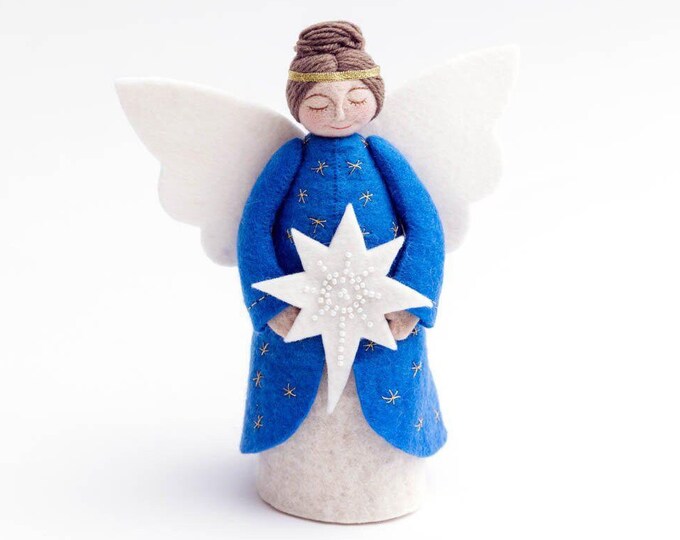 Midnight Star Tree Topper - Light, Hand Felted Christmas Tree Adornment ...