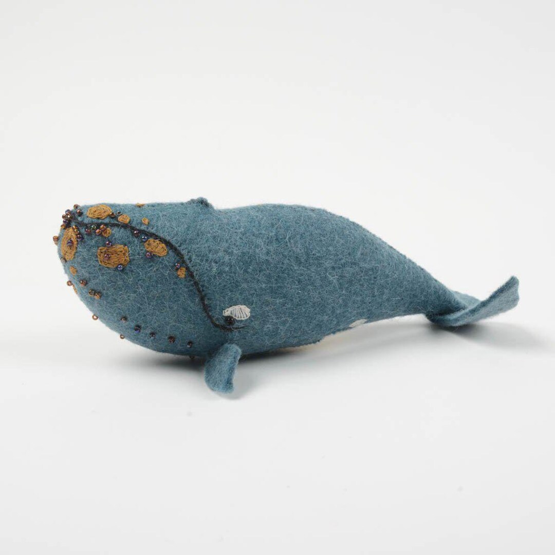 Right Whale, Hand Felted Ocean Animal Ornament, Handmade Seaside Charm ...