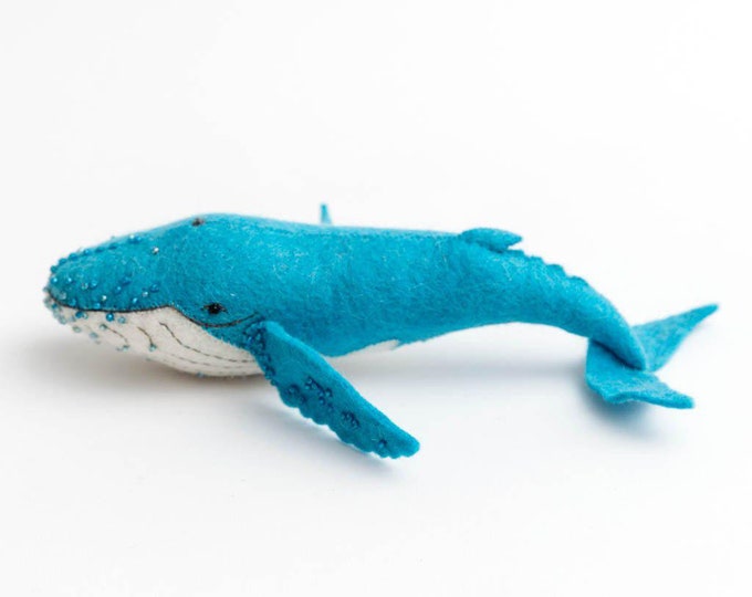 Majestic Wave Humpback, Hand Felted Whale Animal Ornament, Handmade ...