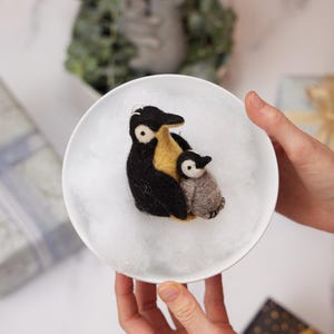 You and Me Penguins Ornament, Hand Felted Mom and Baby Charm, Handmade ...