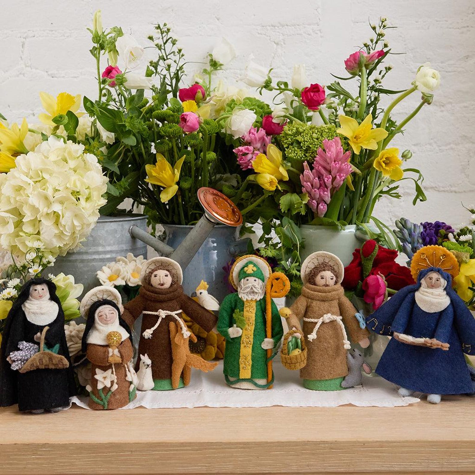 Nun With Lavender Ornament, Hand Felted Monastic Charm, Handmade ...