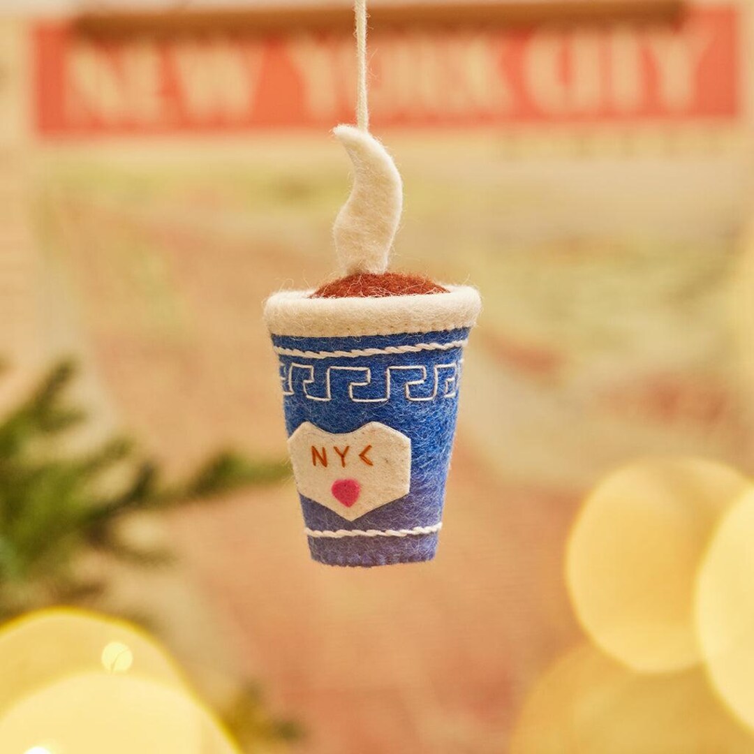 Rise and Shine Coffee, Hand Felted Morning Beverage Ornament, Handmade ...