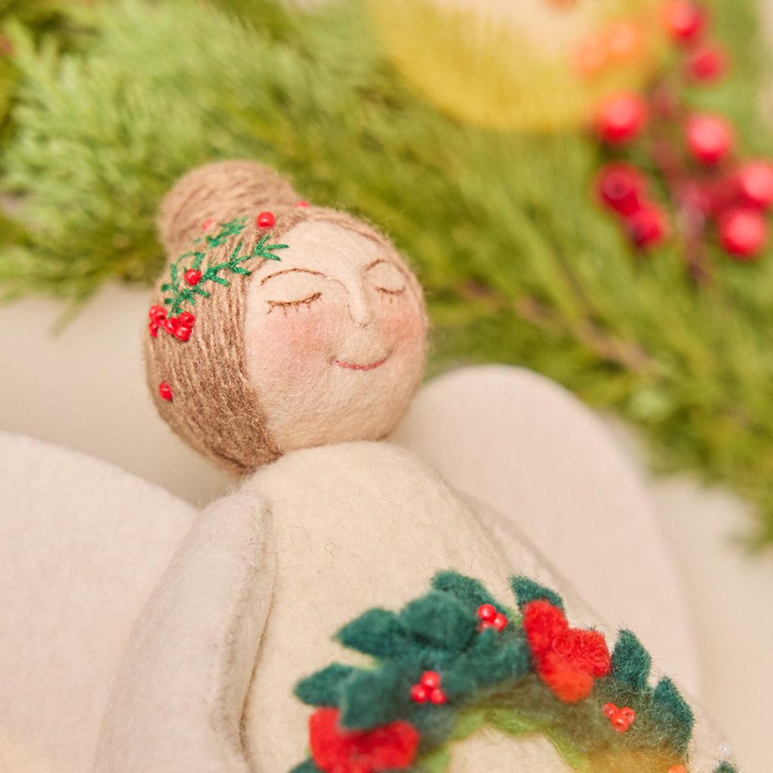 Yuletide Angel Tree Topper, Hand Felted Classic Christmas Tree ...
