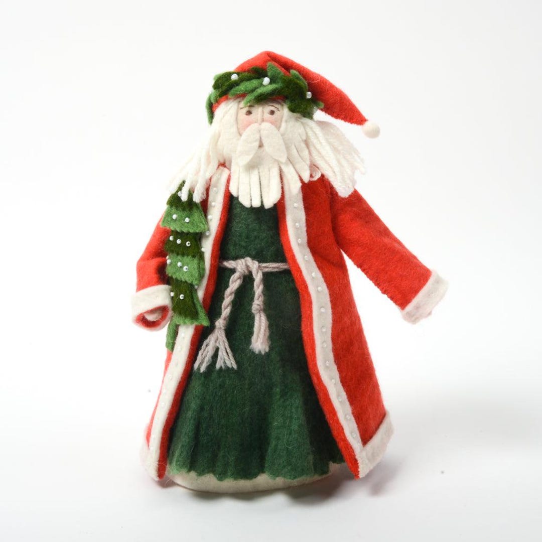 Father Christmas Tree Topper, Hand Felted Santa Claus Tree-top ...