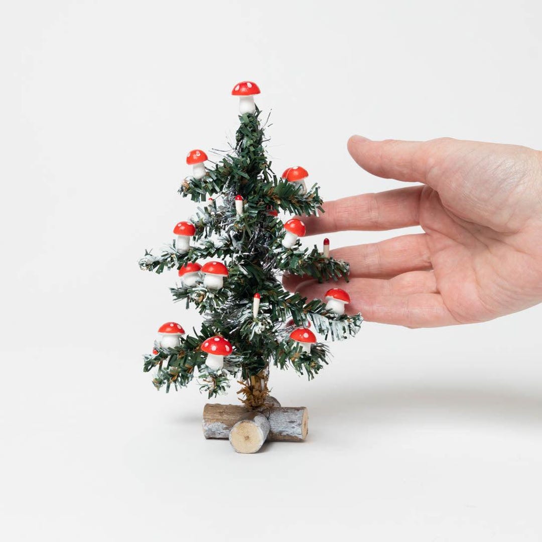 Mini Mushroom Christmas Tree, Woodland German Feather Christmas Tree ...