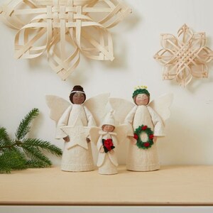 White Star Angel Tree Topper Brown, Hand Felted Christmas Tree ...