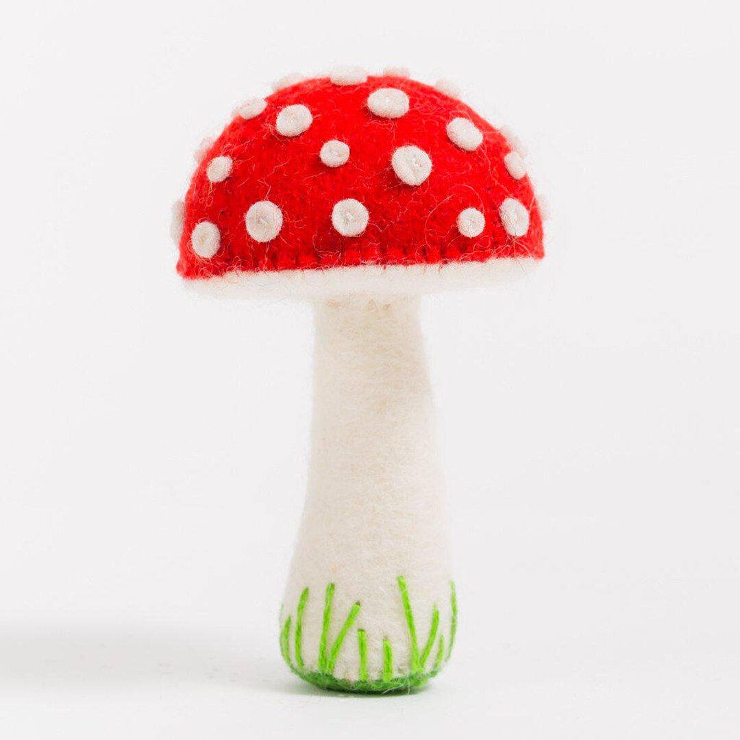 Tall Mushroom Ornament Hand Felted Red Toadstool Ornament - Etsy