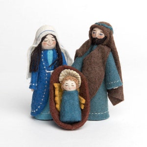 Holy Night Nativity Scene Light, Hand Felted Christmas Manger Charms ...