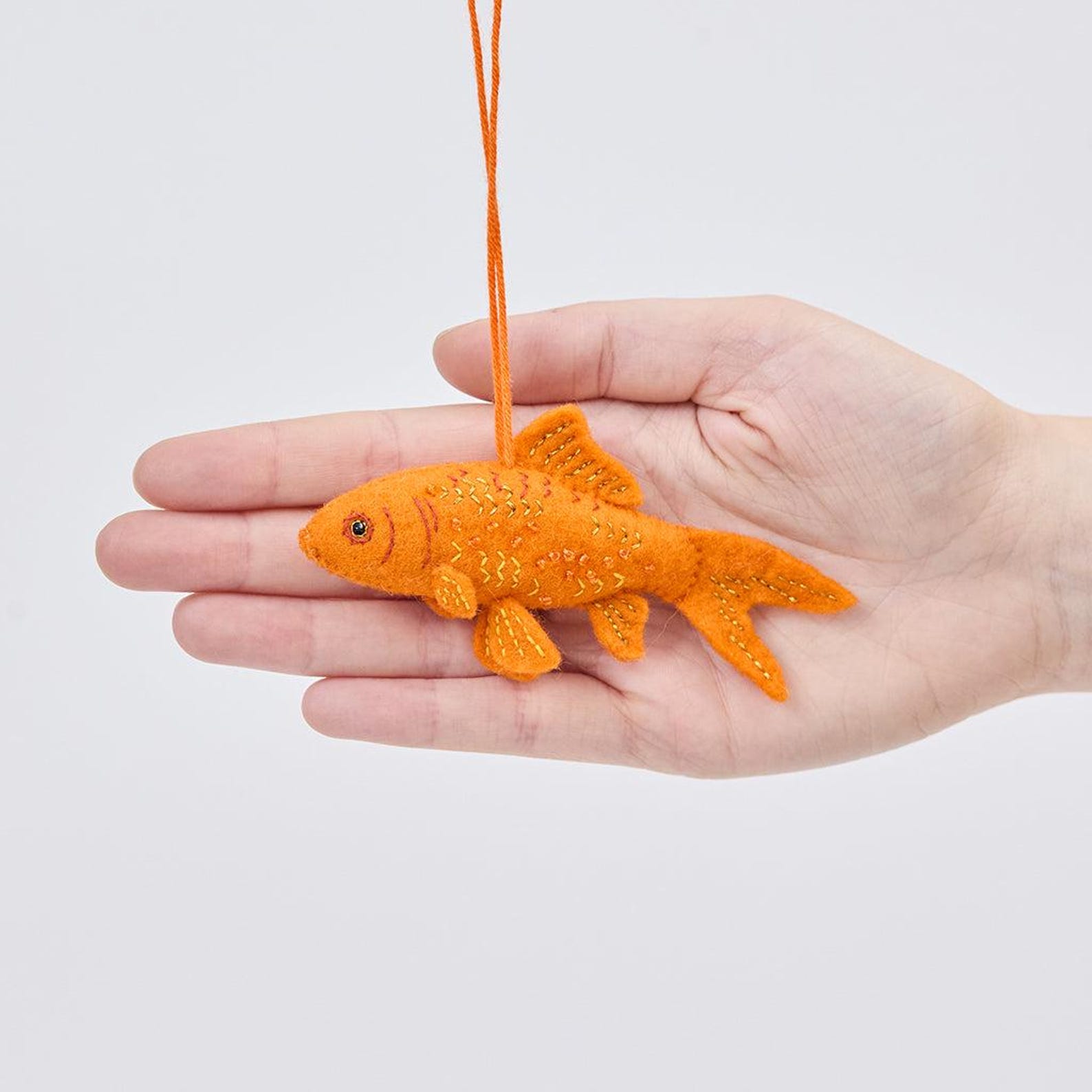 Goldfish Ornament, Felt Fish Christmas Ornament, Handmade Ocean ...