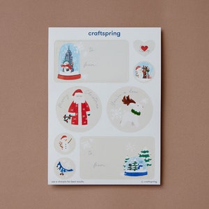 Classic Christmas Sticker Sheet, Christmas Stationery, Holiday Stickers ...
