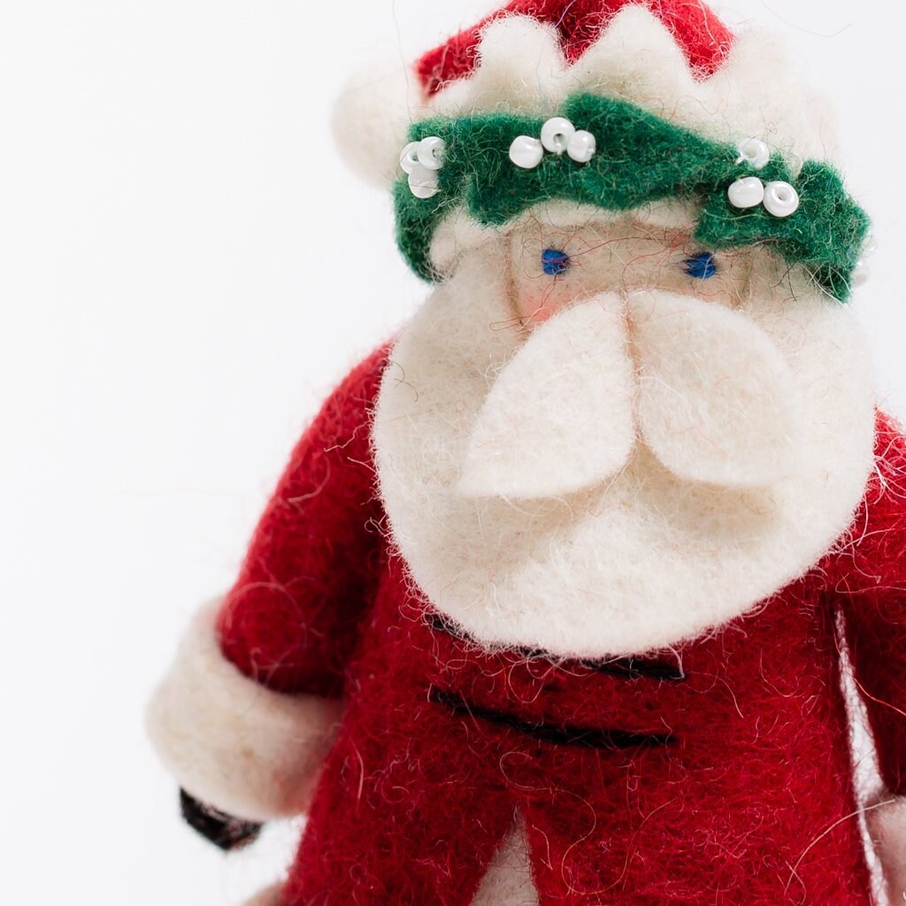 Felt Santa Ornament Yuletide Santa Felt Christmas Ornament | Etsy