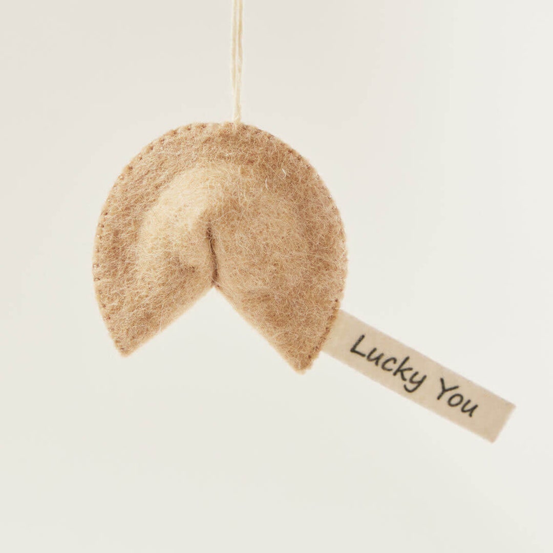 Lucky You Fortune Cookie Hand Felted Dessert Food Ornament - Etsy