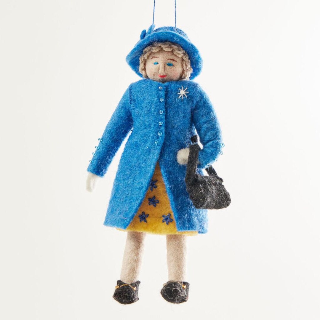 Queen Elizabeth Royal Blue Coat, Hand Felted English Monarchy Ornament ...
