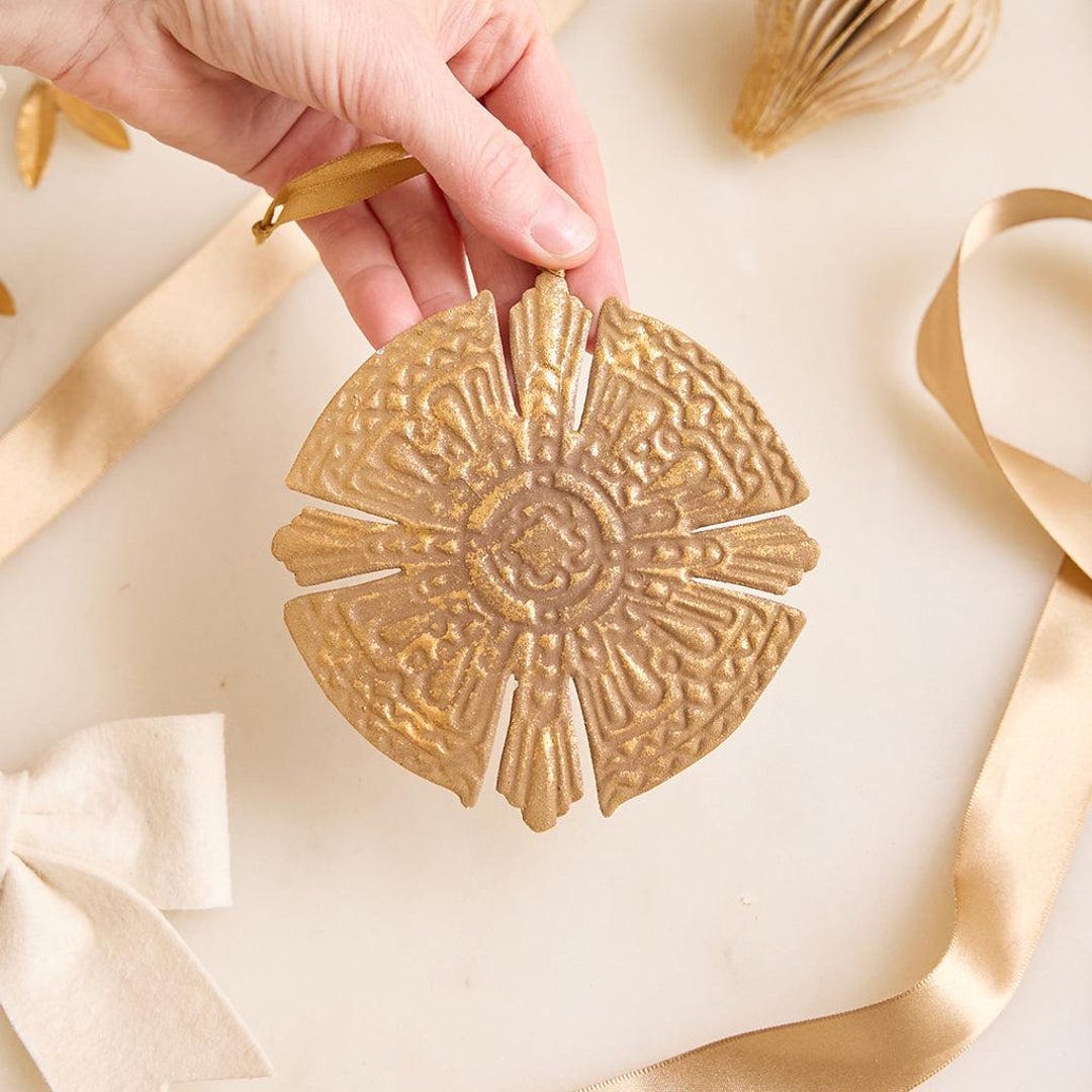 Celestial Halo Metal Ornament, Hand Crafted Nativity Scene Charm ...