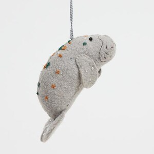 Salt Water Bay Manatee Ornament, Hand Felted Ocean Animal Charm ...