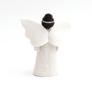 White Star Angel Tree Topper - Brown, Hand Felted Christmas Tree ...