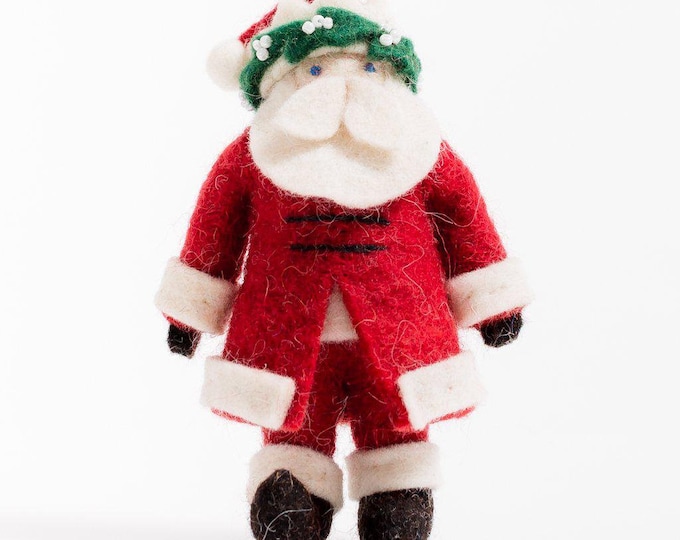 Felt Santa Ornament, Yuletide Santa, Felt Christmas Ornament - Etsy