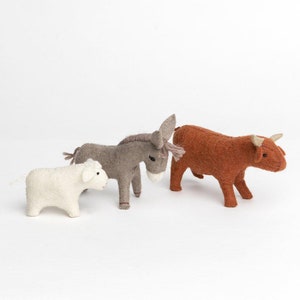 Holy Night Nativity Scene Light, Hand Felted Christmas Manger Charms ...