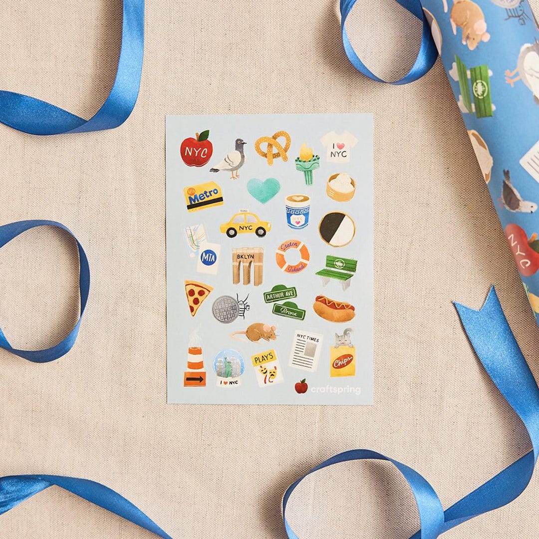 NYC Minis Sticker Sheet, NYC Icons Stickers, New York City Stationery ...