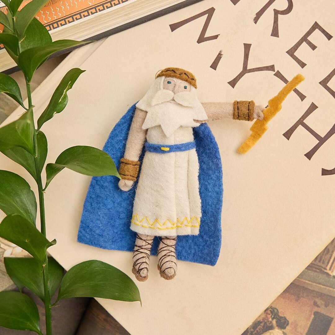 Almighty Zeus, Hand Felted Greek God Ornament, Handmade Ancient ...