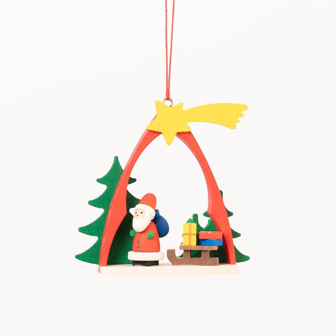 Santa Arch Handmade German Wooden Ornament, Hand Crafted Holiday Charm ...
