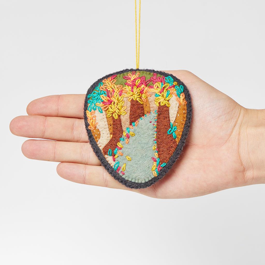 The Road Less Travelled Badge Ornament, Hand Felted Camping Charm ...