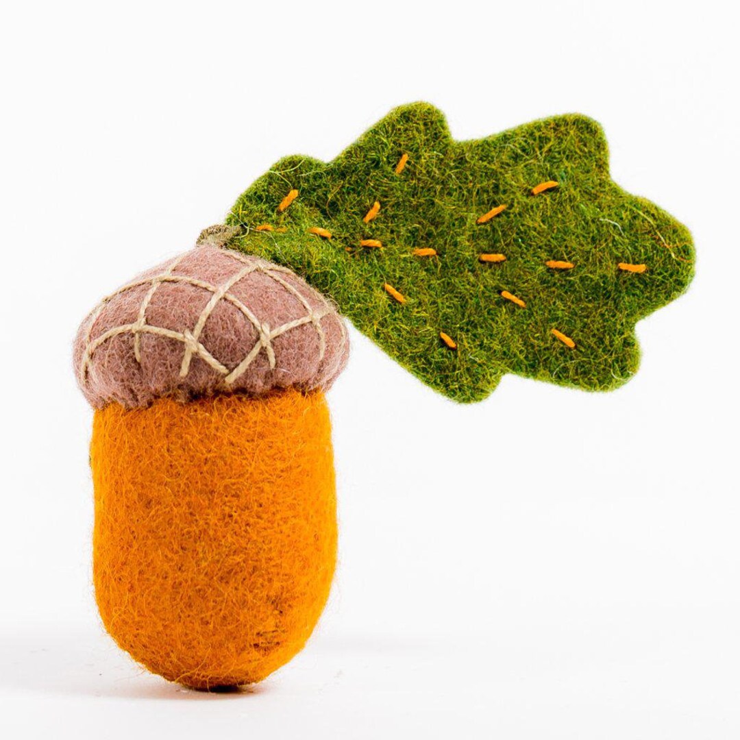 Little Acorn Ornament, Hand Felted Good Luck Charm, Handmade Christmas ...