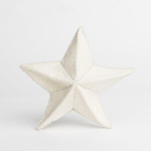 Small White Star Topper, Hand Felted Christmas Tree Adornment, Handmade ...