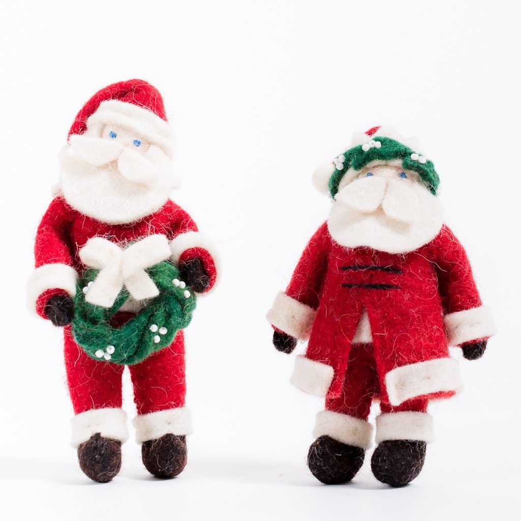 Felt Santa Ornament Yuletide Santa Felt Christmas Ornament | Etsy