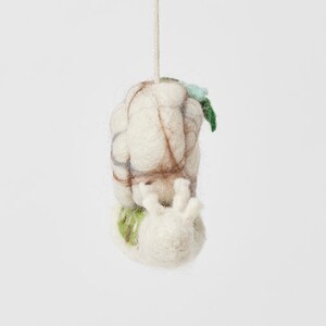 Green Slow Living Snail Ornament, Hand Needle Felted Slug Charm ...