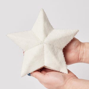 Small White Star Topper, Hand Felted Holiday Tree Accessory, Handmade ...